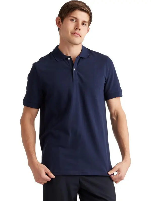 Quince Pique Polo - Navy