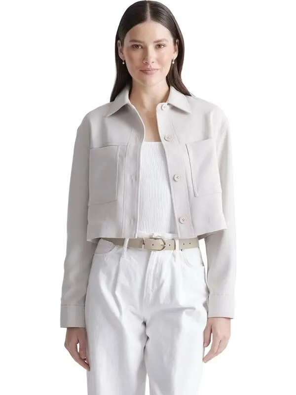 Quince Crepe Cropped Jacket - Sand