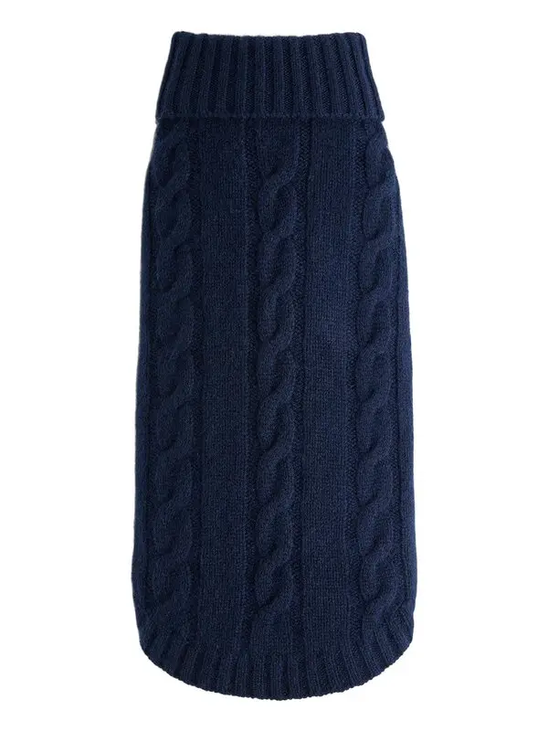 Quince Cashmere Cable Knit Dog Sweater - True Navy