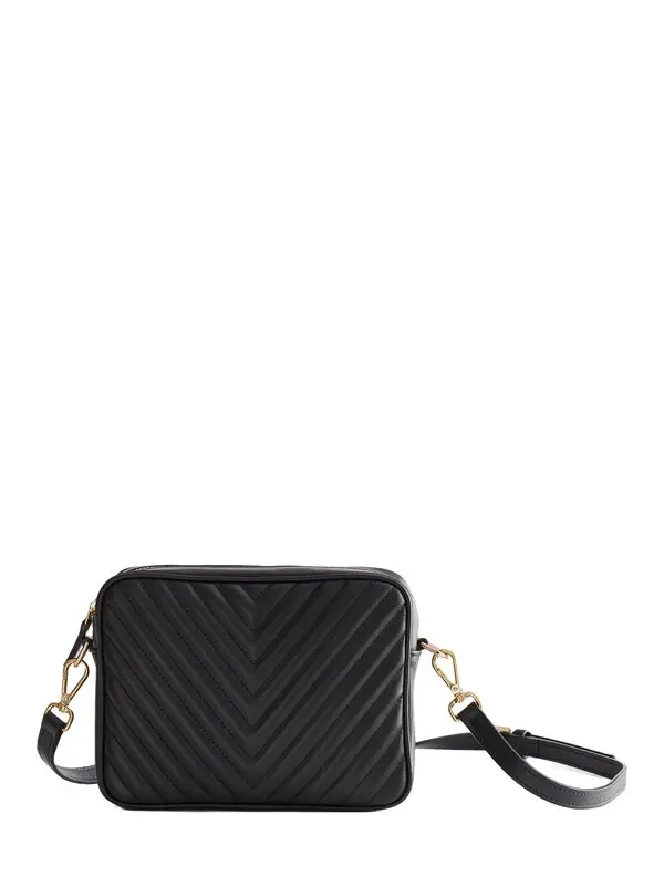 Quince Gemma Quilted Crossbody Bag - Black