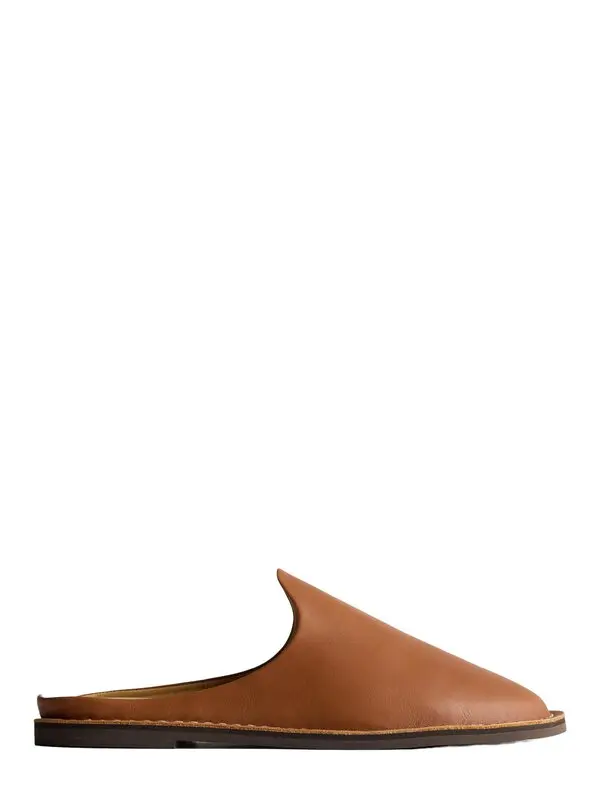 Quince Italian Leather Mule Slip-ons - Peanut