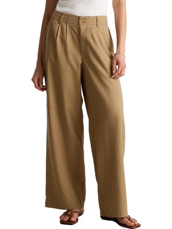Quince Drapey Twill Pleated Trousers - Baywood
