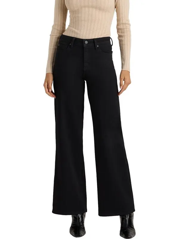 Quince Luna Stretch Wide Leg Jeans - Black