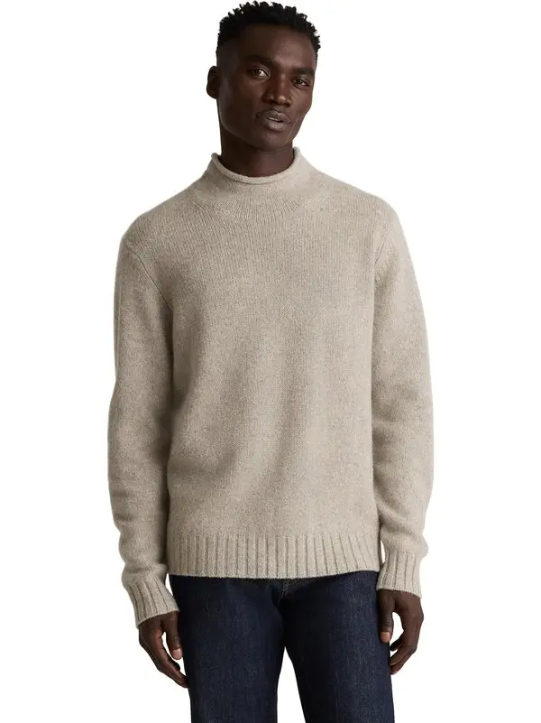 Quince 100% Yak Wool Roll Neck Sweater - Warm Heather Grey