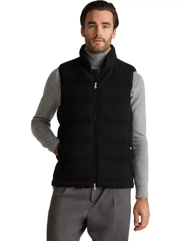 Quince Cashmere Puffer Vest - Black
