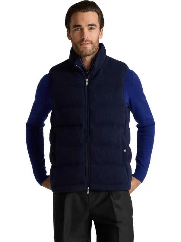 Quince Cashmere Puffer Vest - True Navy