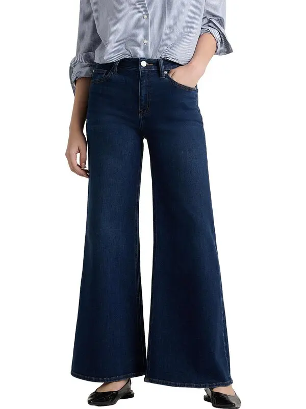 Quince Bella Stretch Palazzo Jeans - Midnight Blue