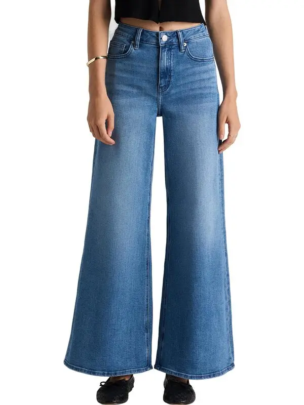 Quince Bella Stretch Palazzo Jeans - Seaside Blue