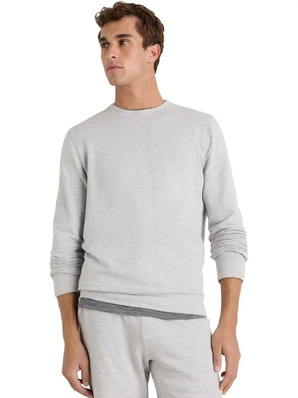 Quince Supersoft Fleece Crew Neck Alpaca Sweater - Heather Grey