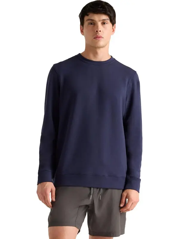Quince Supersoft Fleece Crew Neck Alpaca Sweater - Navy