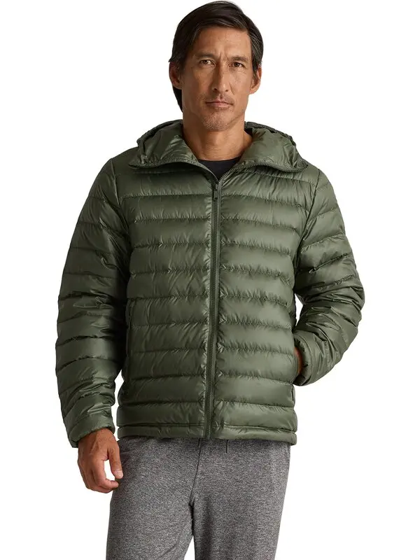 Quince Lightweight Down Packable Puffer Hooded Jacket - Loden