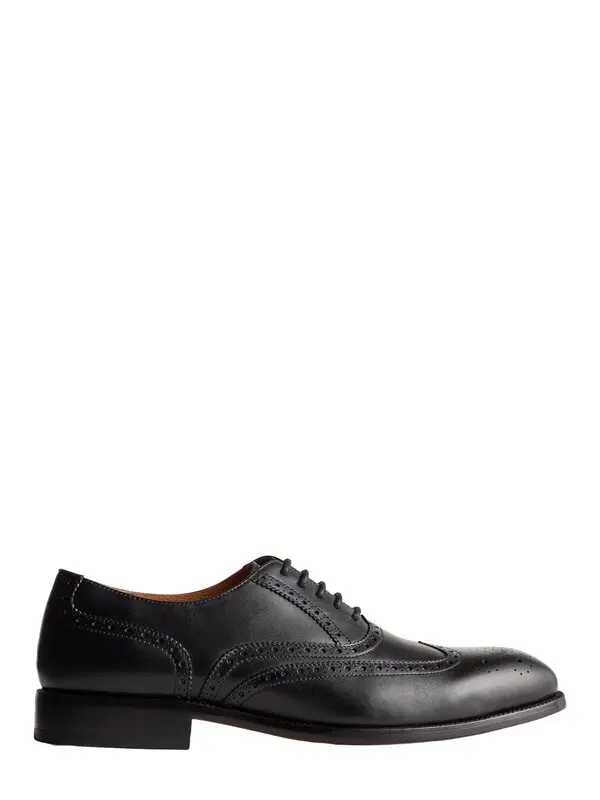 Quince Italian Leather Wingtip Oxford - Black