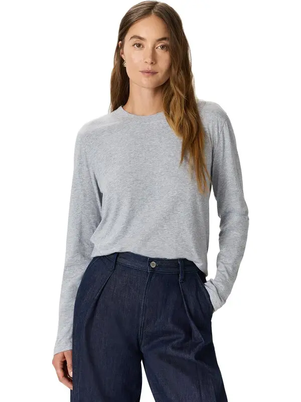 Quince Cotton Modal Relaxed Long Sleeve T-shirt - Heather Grey