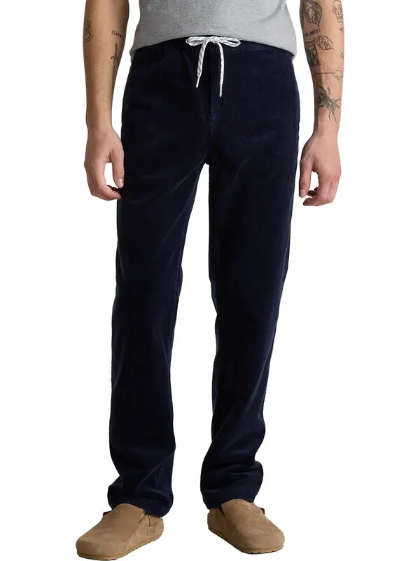 Quince Organic Stretch Corduroy Drawstring Trousers - Deep Navy
