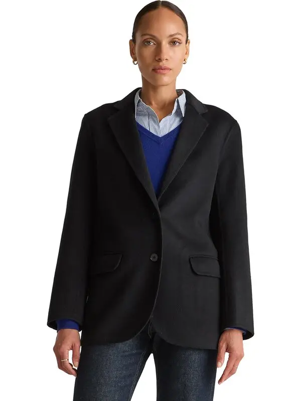 Quince Double-faced Merino Wool Soft Blazer - Black