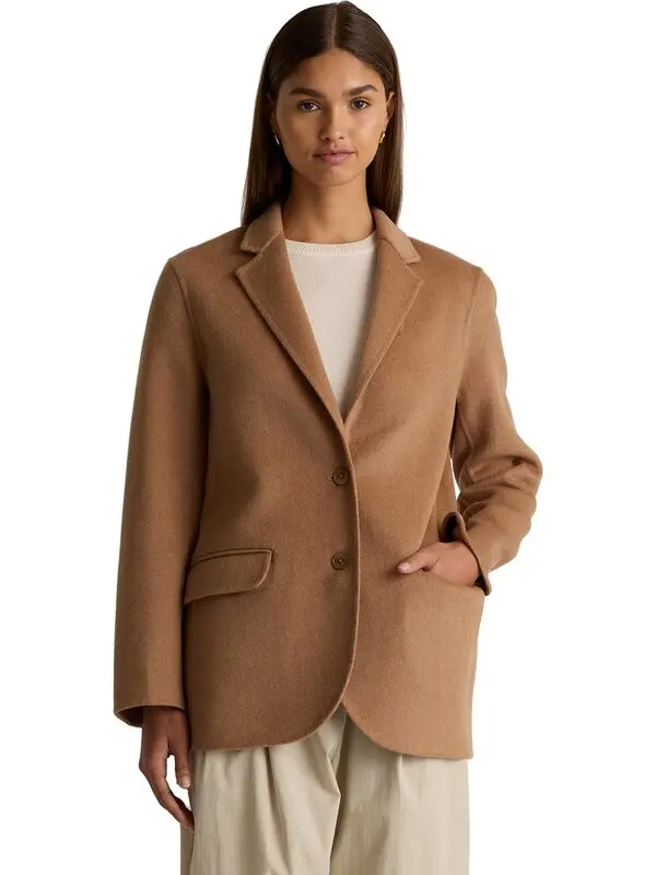 Quince Double-faced Merino Wool Soft Blazer - Caramel