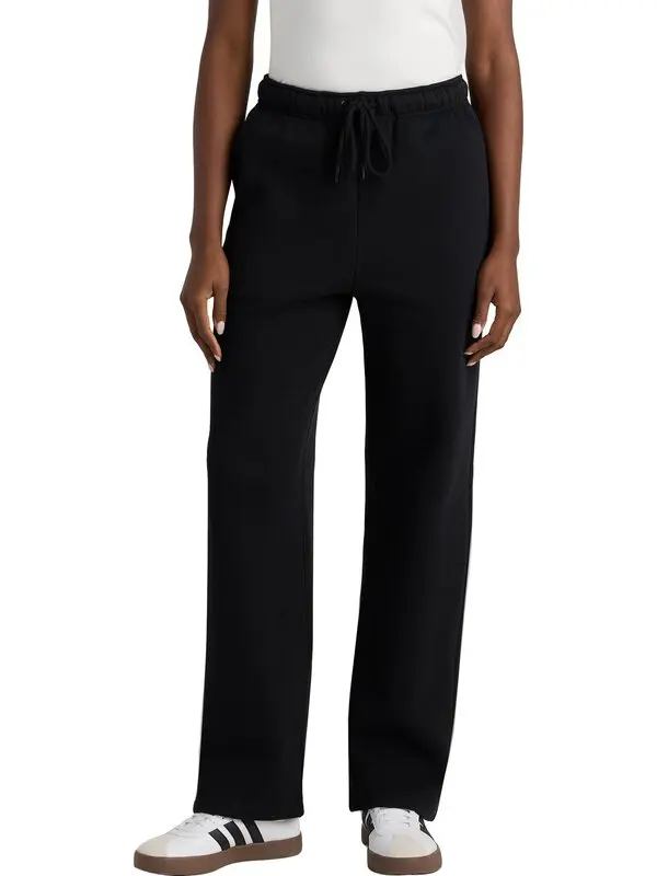 Quince Everyday Fleece Straight Leg Sweatpants - Black