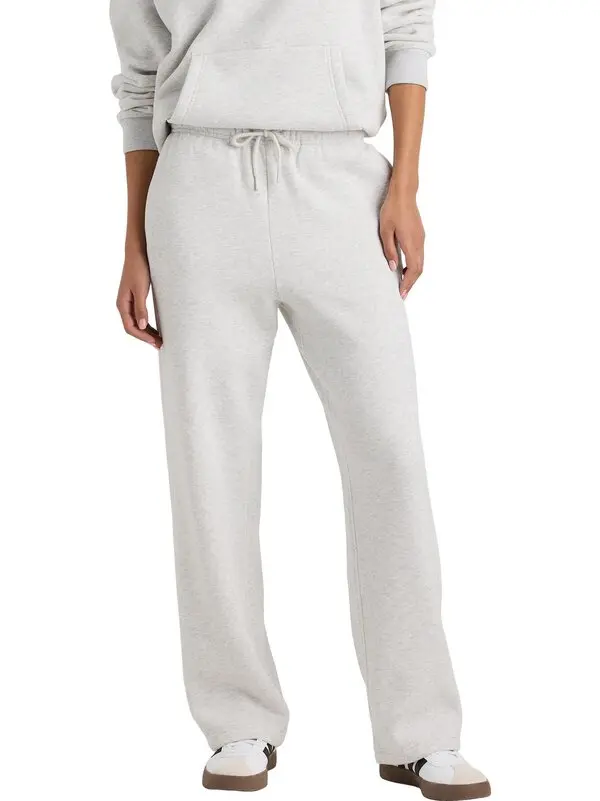 Quince Straight-leg Fleece Sweatpants - Light Heather Grey