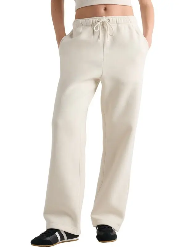 Quince Everyday Fleece Straight Leg Sweatpants - Linen White