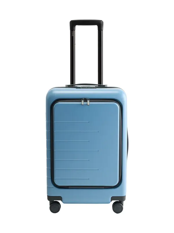 Quince Front Pocket Carry-on Hard Shell Suitcase - Blue