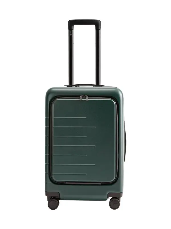 Quince Front Pocket Carry-on Hard Shell Suitcase - Dark Green