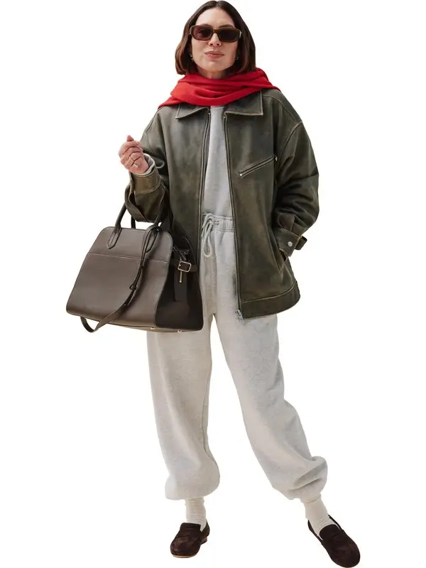 Quince Everyday Fleece Joggers - Light Heather Grey