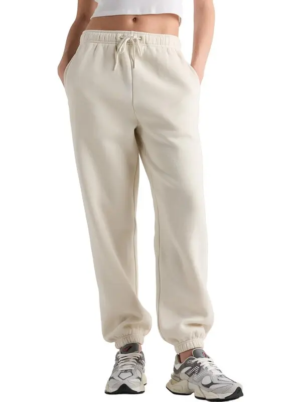 Quince Everyday Fleece Joggers - Linen White