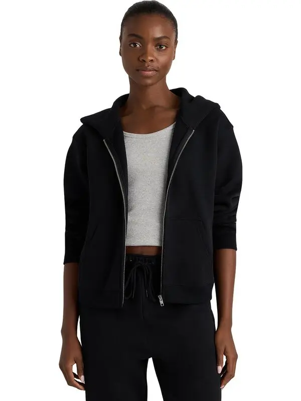 Quince Everyday Fleece Full-zip Hoodie - Black