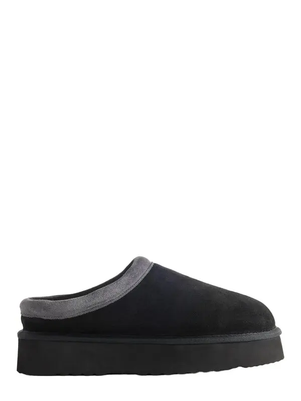 Quince Australian Shearling Platform Clog Slipper - Black
