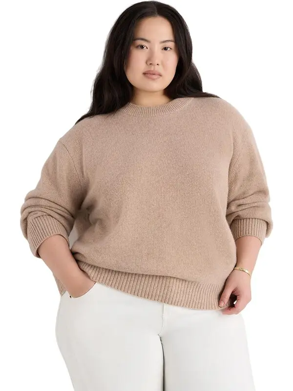 Quince Mongolian Cashmere Oversized Crewneck Sweater - Oatmeal