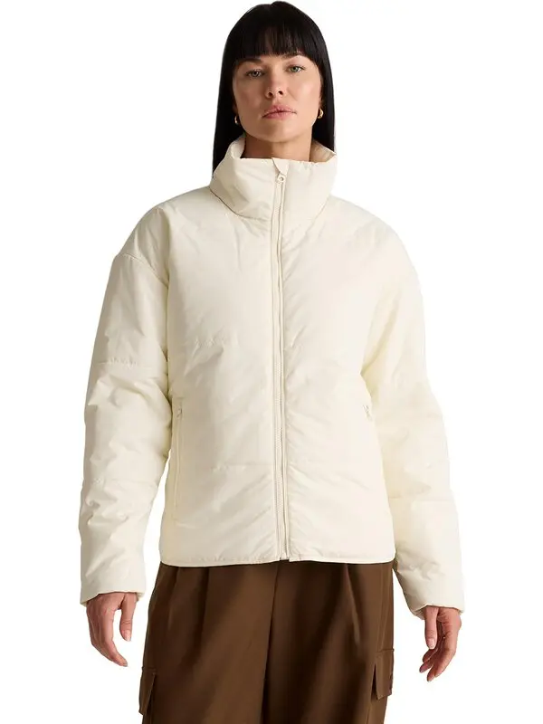 Quince Featherless Puffer Zip Jacket - Silken White