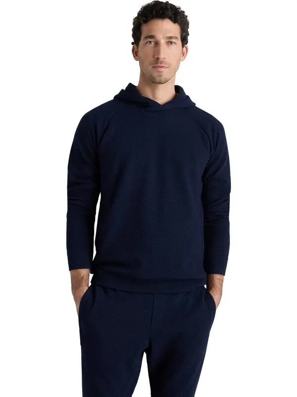 Quince Waffle Knit Hoodie - Deep Navy