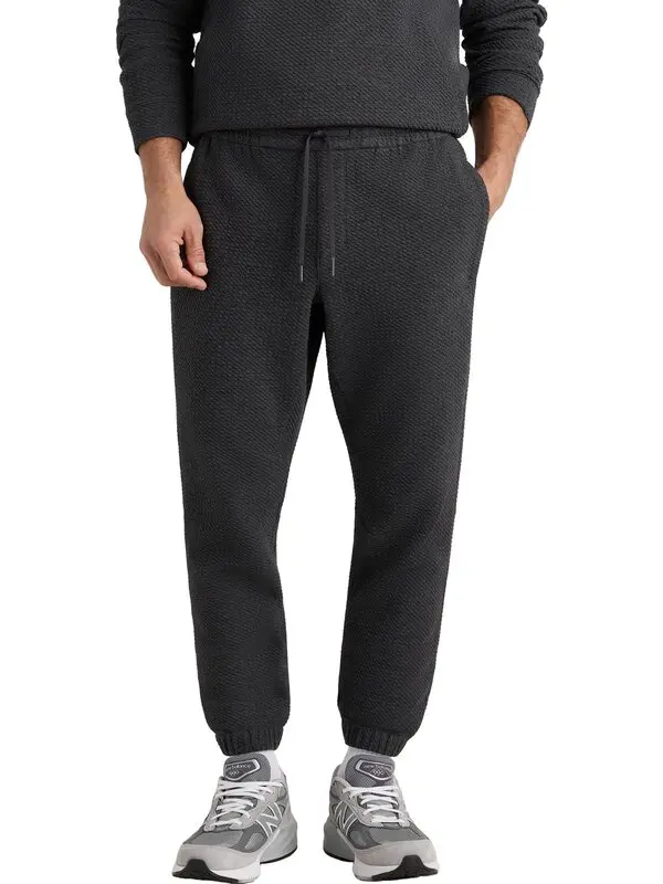 Quince Waffle Knit Joggers - Heather Charcoal
