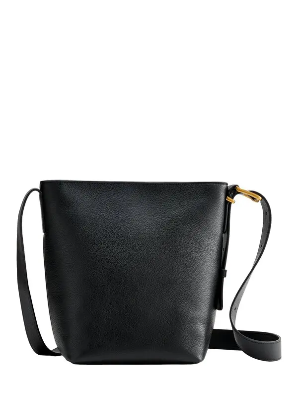Quince Italian Leather Bucket Crossbody Bag - Black
