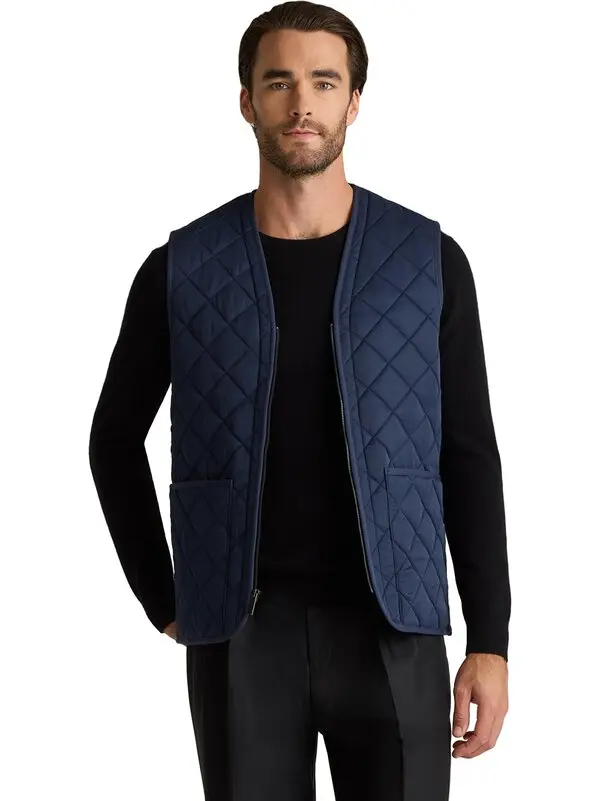Quince Featherless Quilted Fleece-lined Liner Vest - Admiral