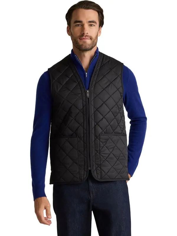 Quince Featherless Quilted Fleece-lined Liner Vest - Black