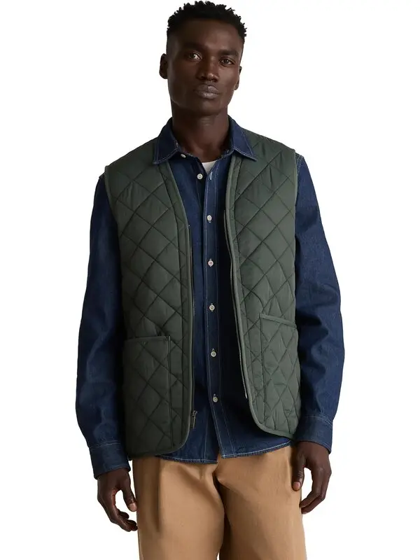Quince Featherless Quilted Fleece-lined Liner Vest - Verdant Pine
