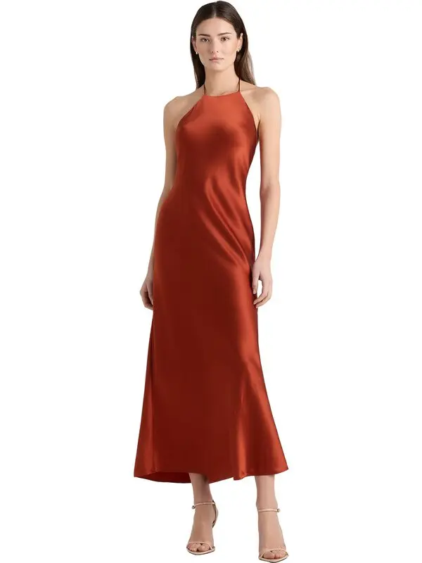 Quince Halter Maxi Dress - Paprika Red