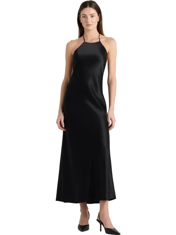 Quince Halter Maxi Dress - True Black