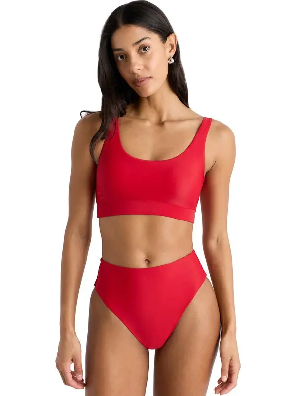 Quince Tank Bikini Top - Cherry