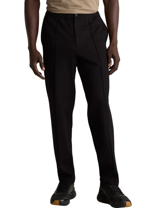 Quince Stretch Knit Pintuck Trouser - Black
