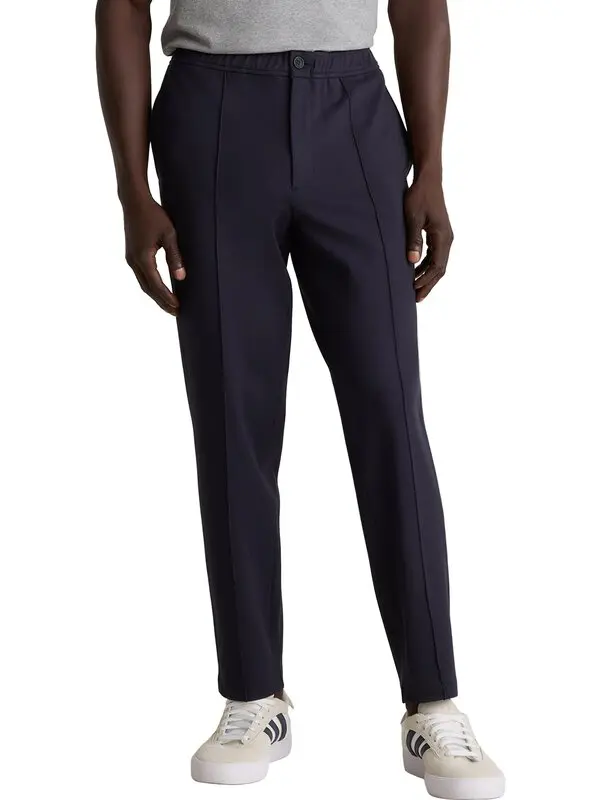 Quince Stretch Knit Pintuck Trouser - Navy