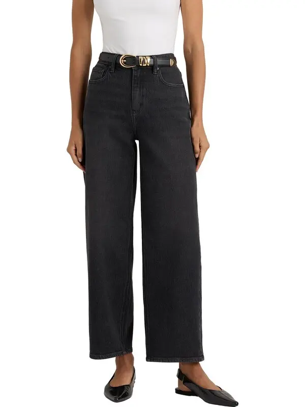 Quince Bella Stretch Barrel Jeans - Charcoal Black