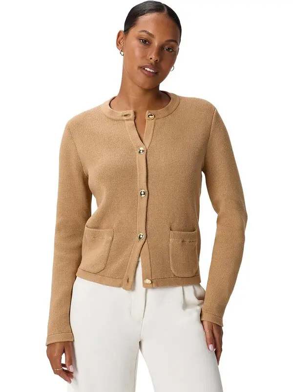 Quince Sweater Jacket Organic Cotton - Camel