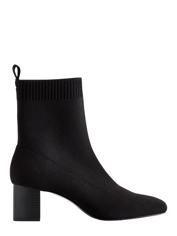 Quince Eco Knit Heeled Bootie - Black