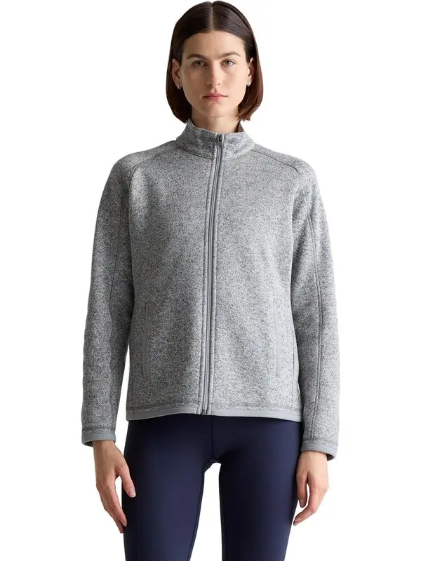 Quince Sweater-knit Fleece Full-zip Jacket - Heather Grey
