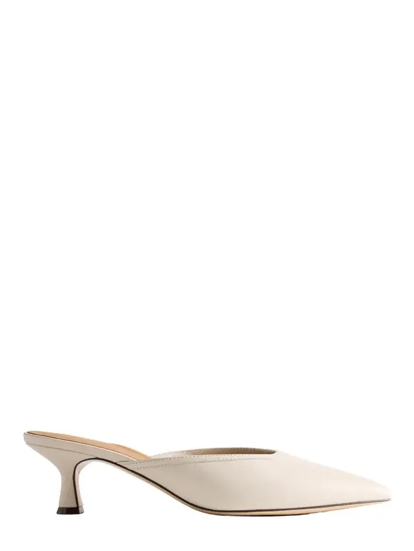 Quince Italian Leather Kitten Heel Mule - Bone