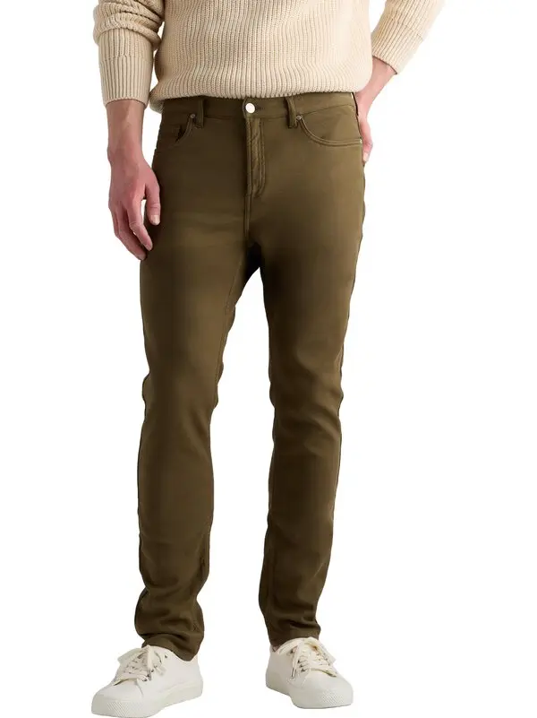 Quince French Terry 5-pocket Slim Pants - Military Olive