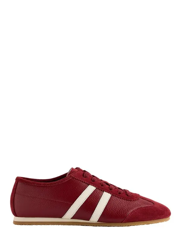Quince Italian Leather & Suede Sneakers - Garnet