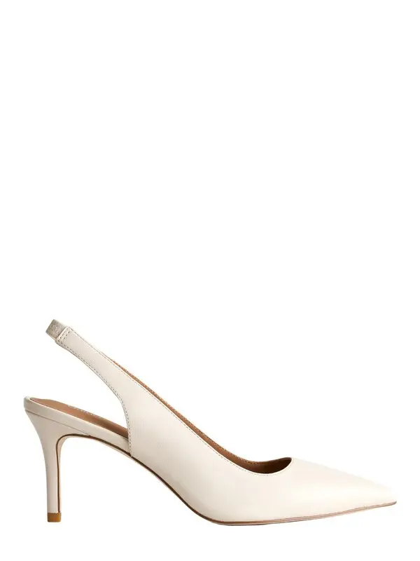Quince Italian Leather Slingback Heel - Bone